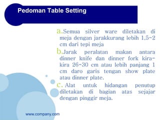 Materi 6 table setting | PPTX