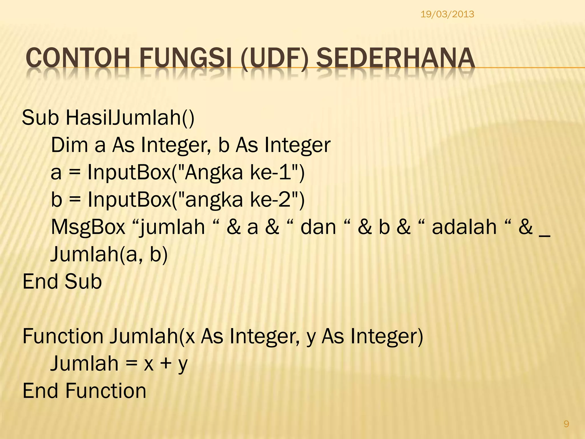 Materi 6 user definedfunction | PPT