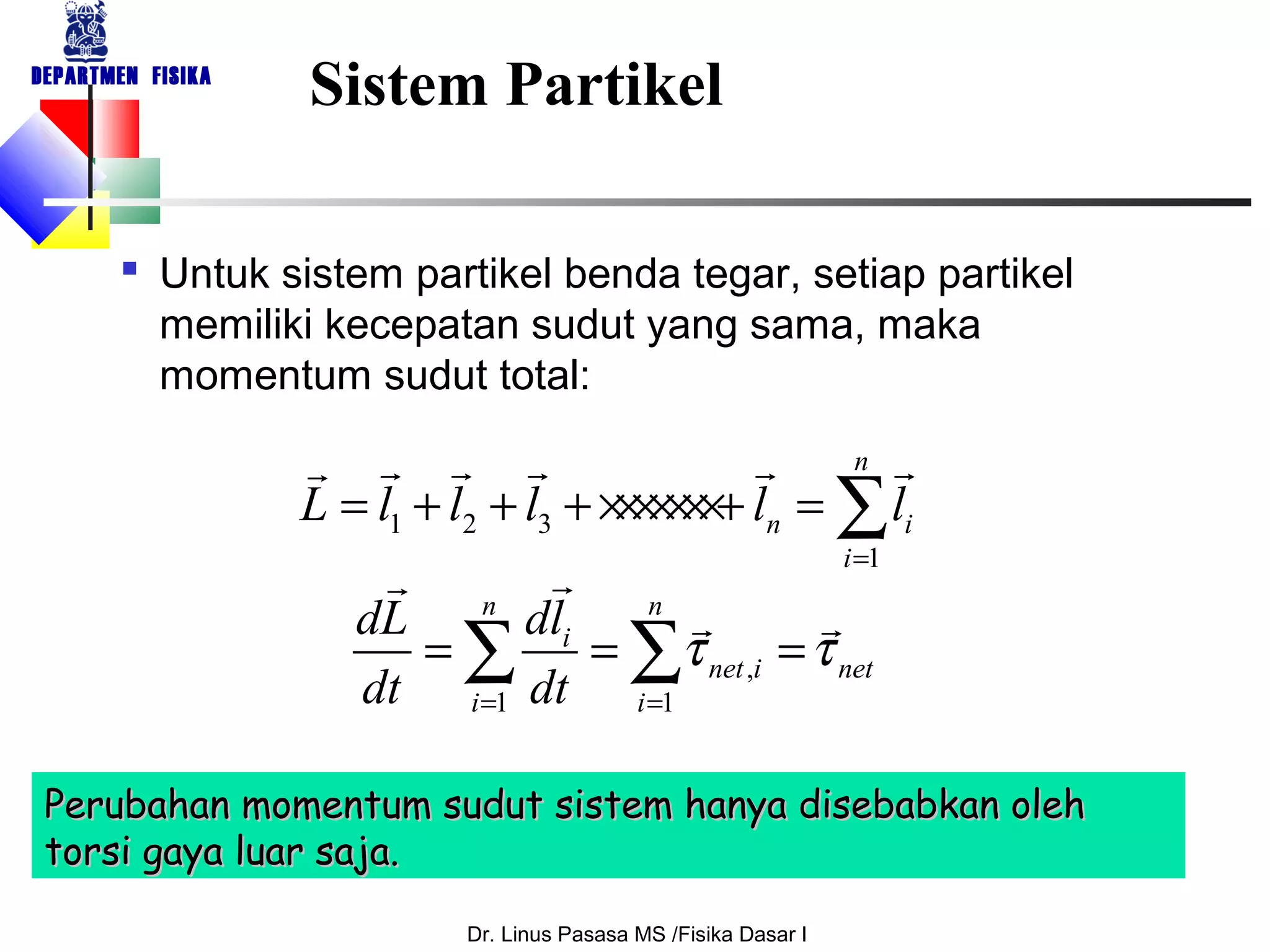 Materi 7. kesetimbangan benda tegar statika | PPT