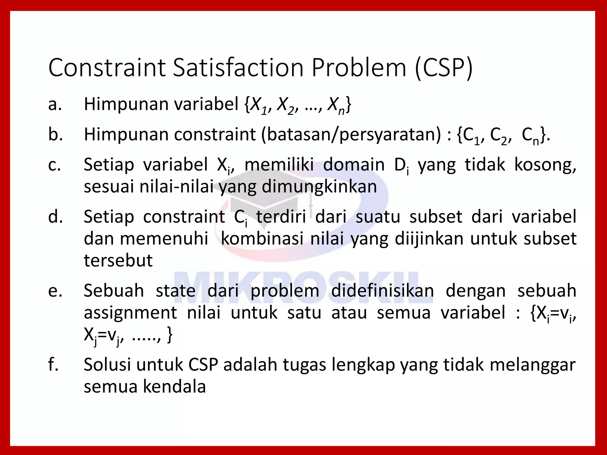 Materi 7. informed search constraint satisfaction problem | PPT | Free ...