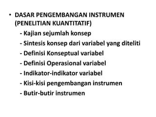 Materi 7 # instrumen penelitian | PPTX