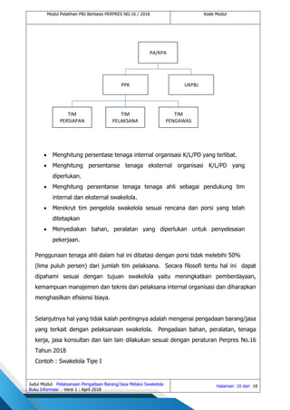 Materi 7 pbj melalui swakelola | PDF