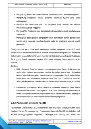 Materi 7 pbj melalui swakelola | PDF