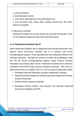 Materi 7 pbj melalui swakelola | PDF