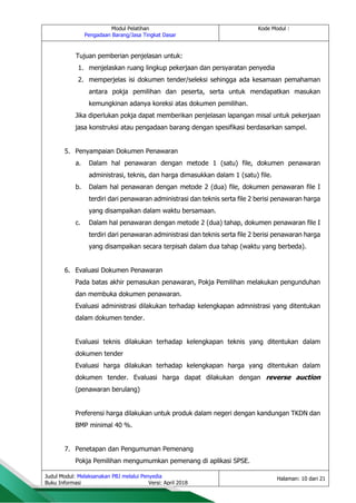 Materi 8 pbj melalui penyedia | PDF