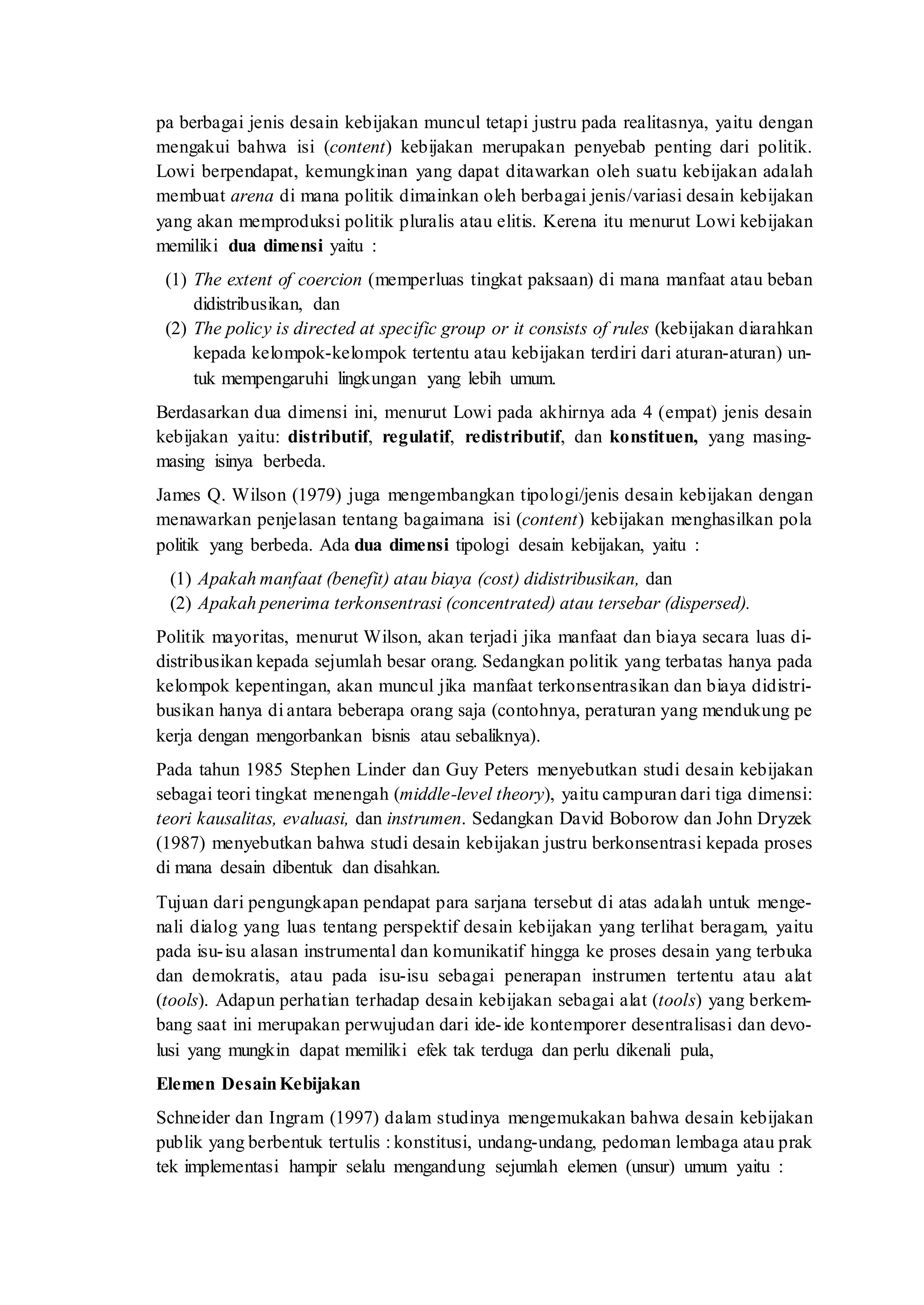 Desain kebijakan publik | DOCX
