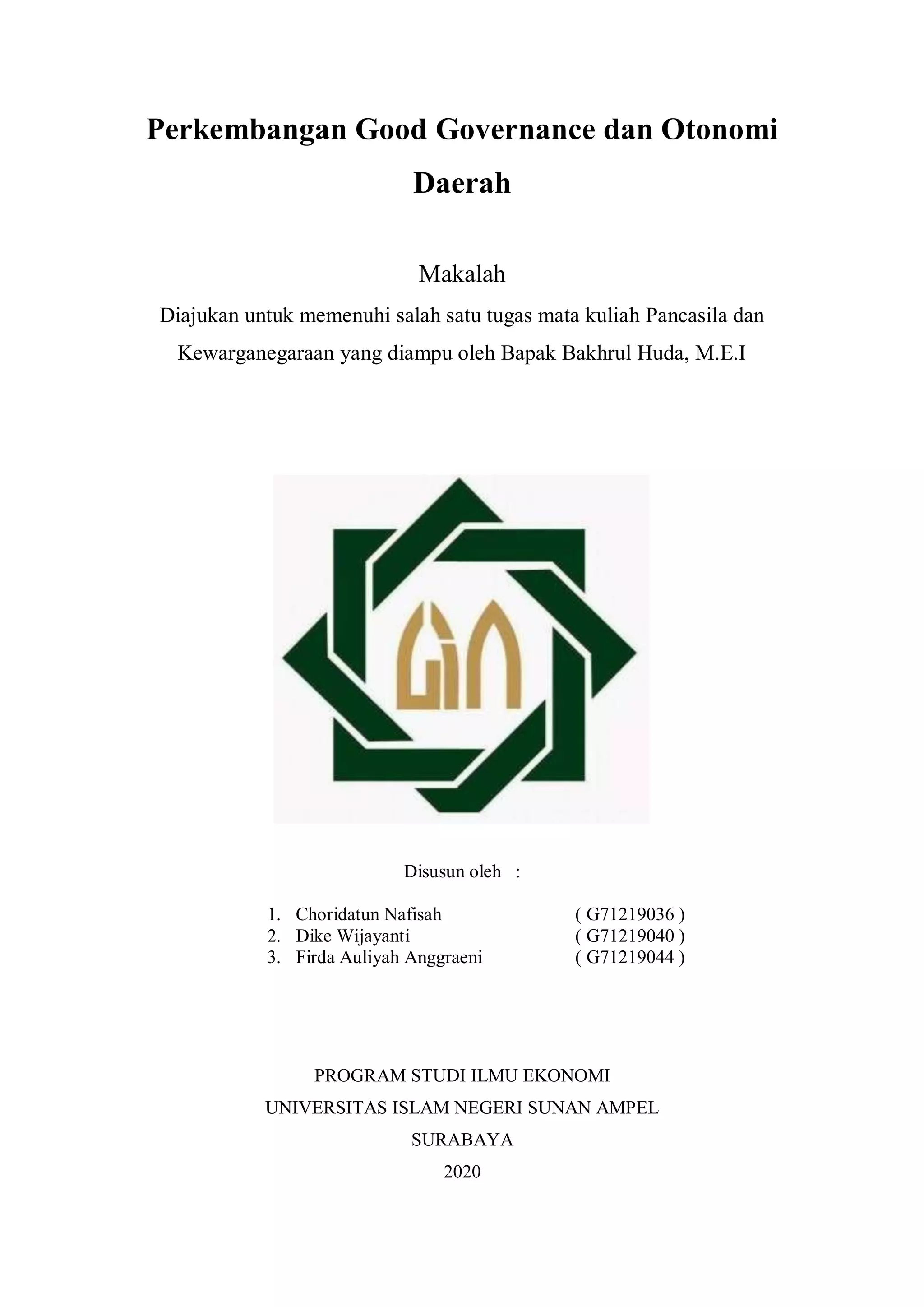 Materi 9 good governance dan otonomi daerah | PDF