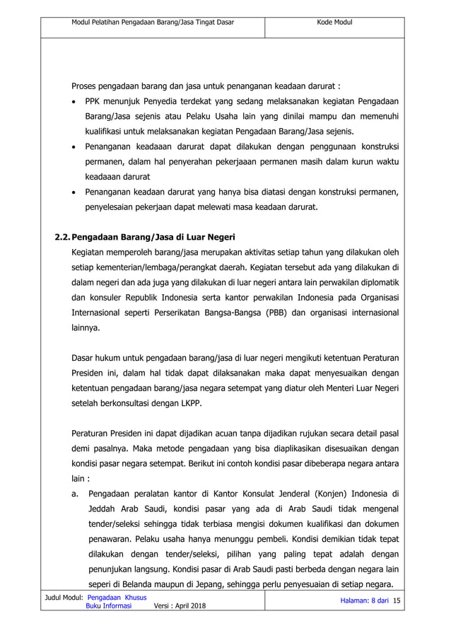 Materi 9 pengadaan khusus | PDF