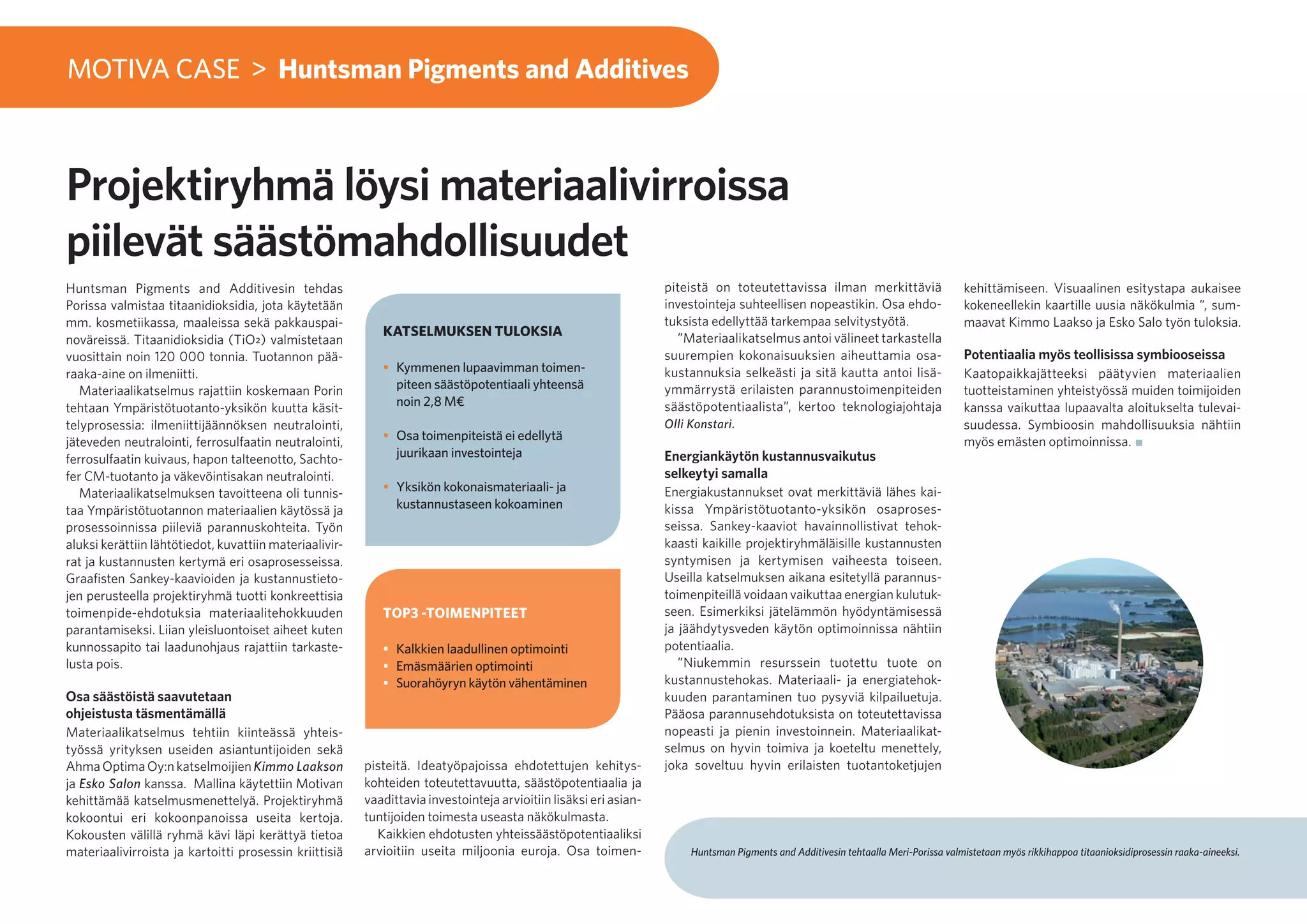 Materiaalikatselmus by Ahma Optima Oy - Case Huntsman Pigments and ...