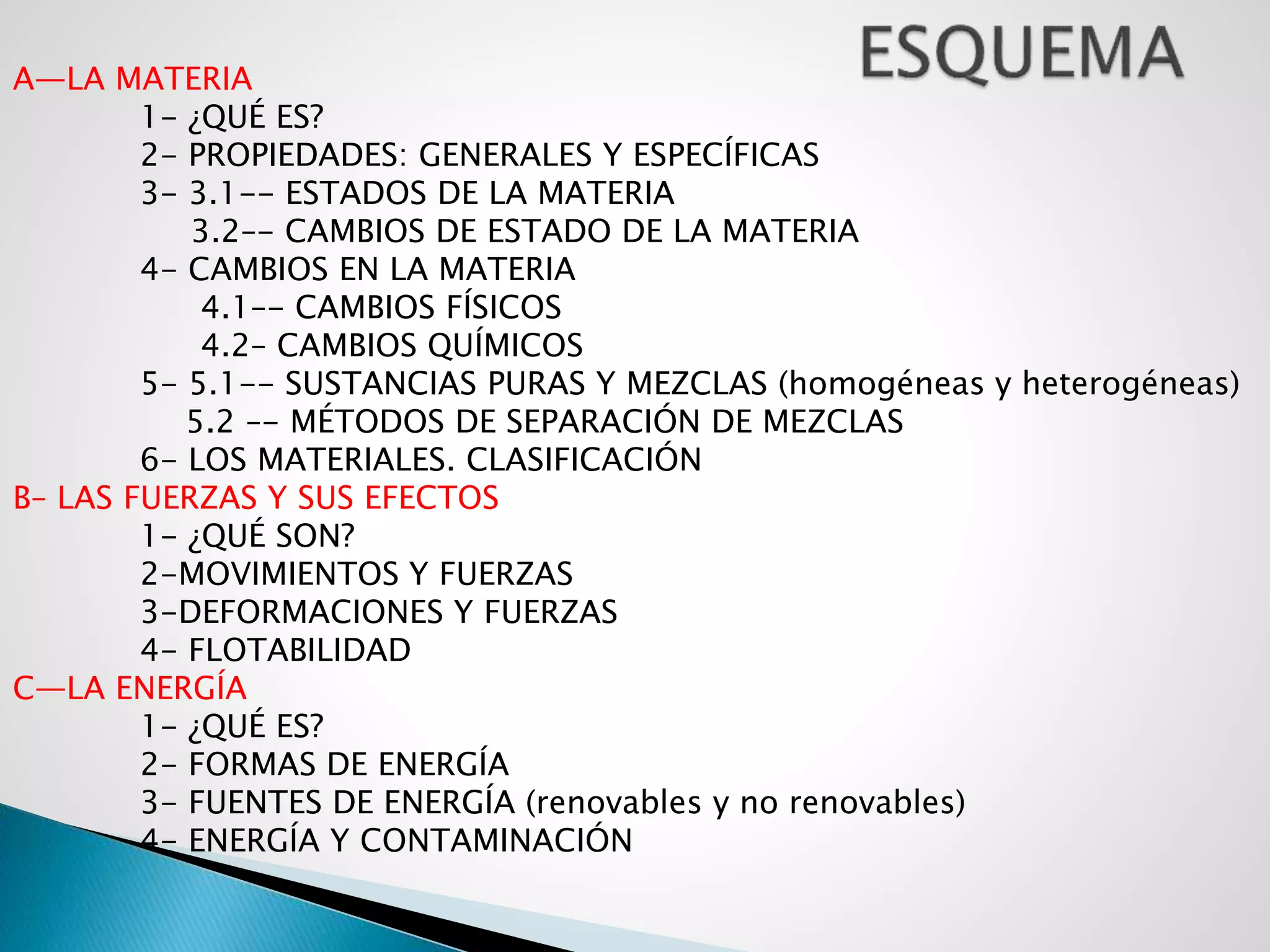 Materia, fuerzas y energía | PPTX