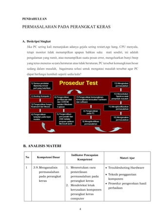 Materi ajar 1 permasalahan pada perangkat keras pc | PDF