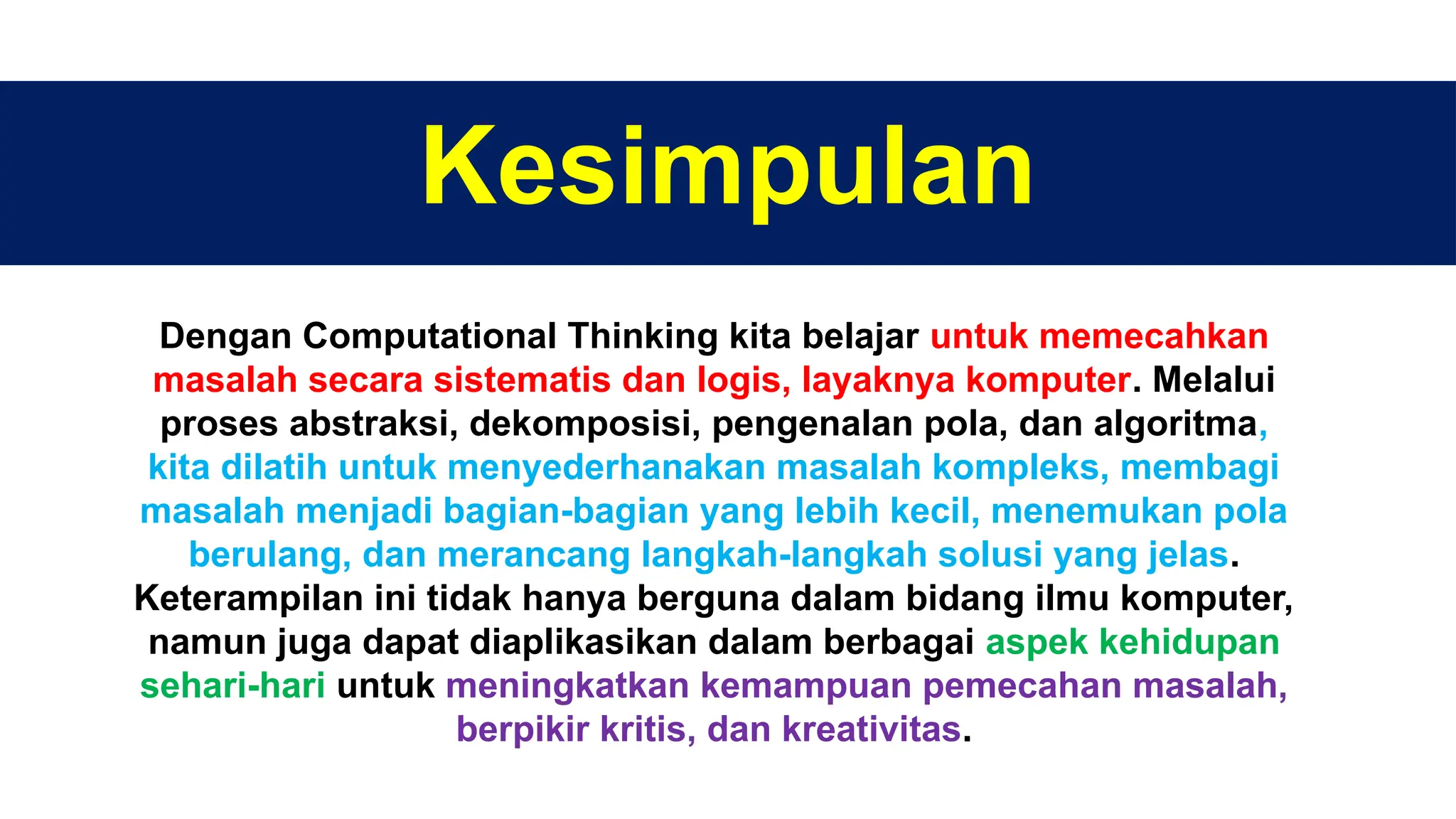 Materi Ajar Berpikir Komputasional BK Kelas X | PPTX