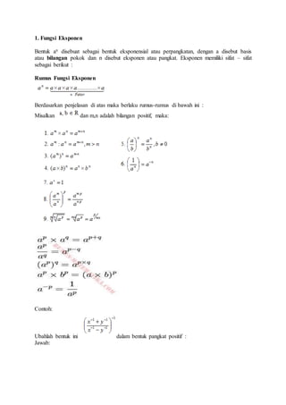 Materi ajar eksponensial | DOCX