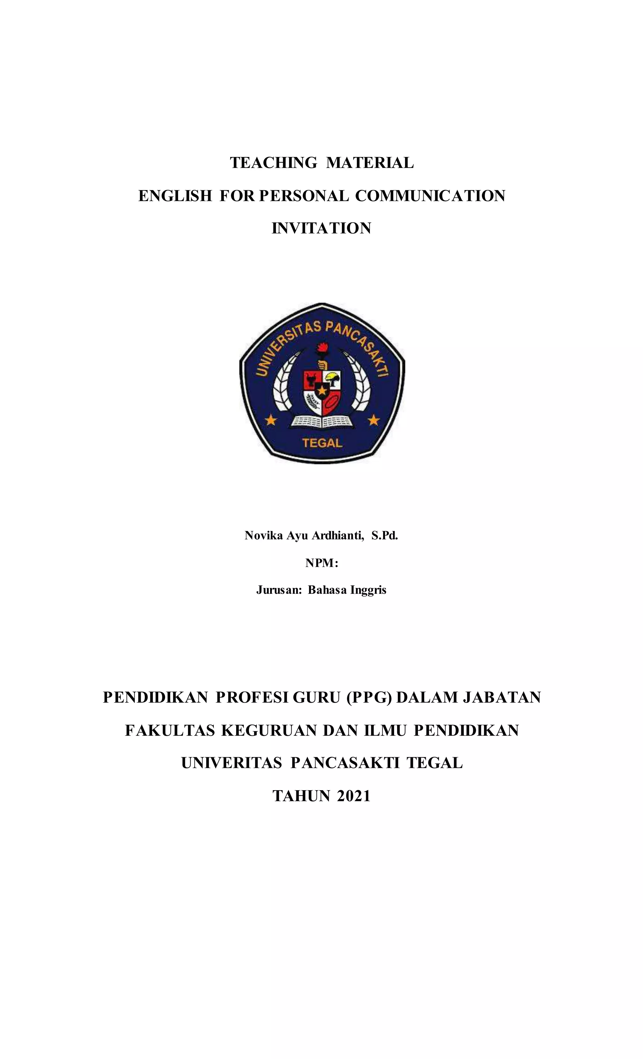 Materi ajar modul 2 invitation | PDF