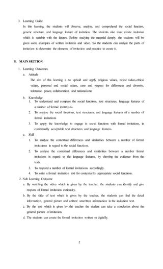 Materi ajar modul 2 invitation | DOCX