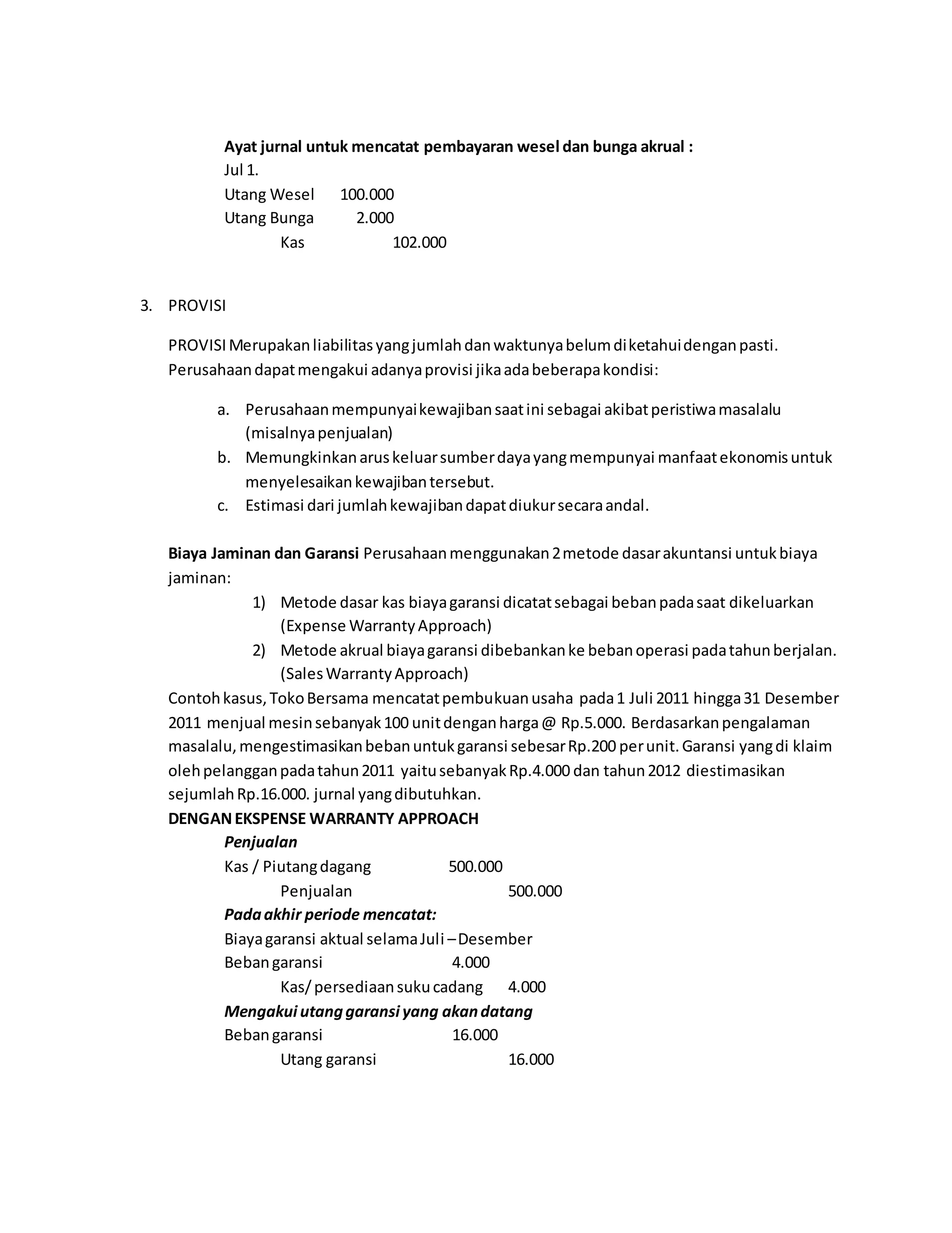 Materi AKM 2 Liabilitas Lancar, Provisi, Dan Kontijensi | DOCX