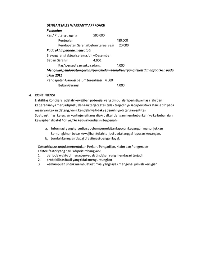 Materi AKM 2 Liabilitas Lancar, Provisi, Dan Kontijensi | DOCX