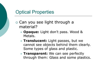 Material.properties technology2nd eso | PPT