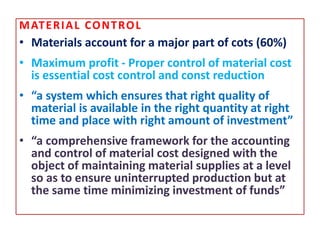 Material in cost accounting | PPTX