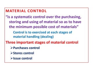 Material in cost accounting | PPTX