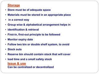 material management in nursing management | PPT