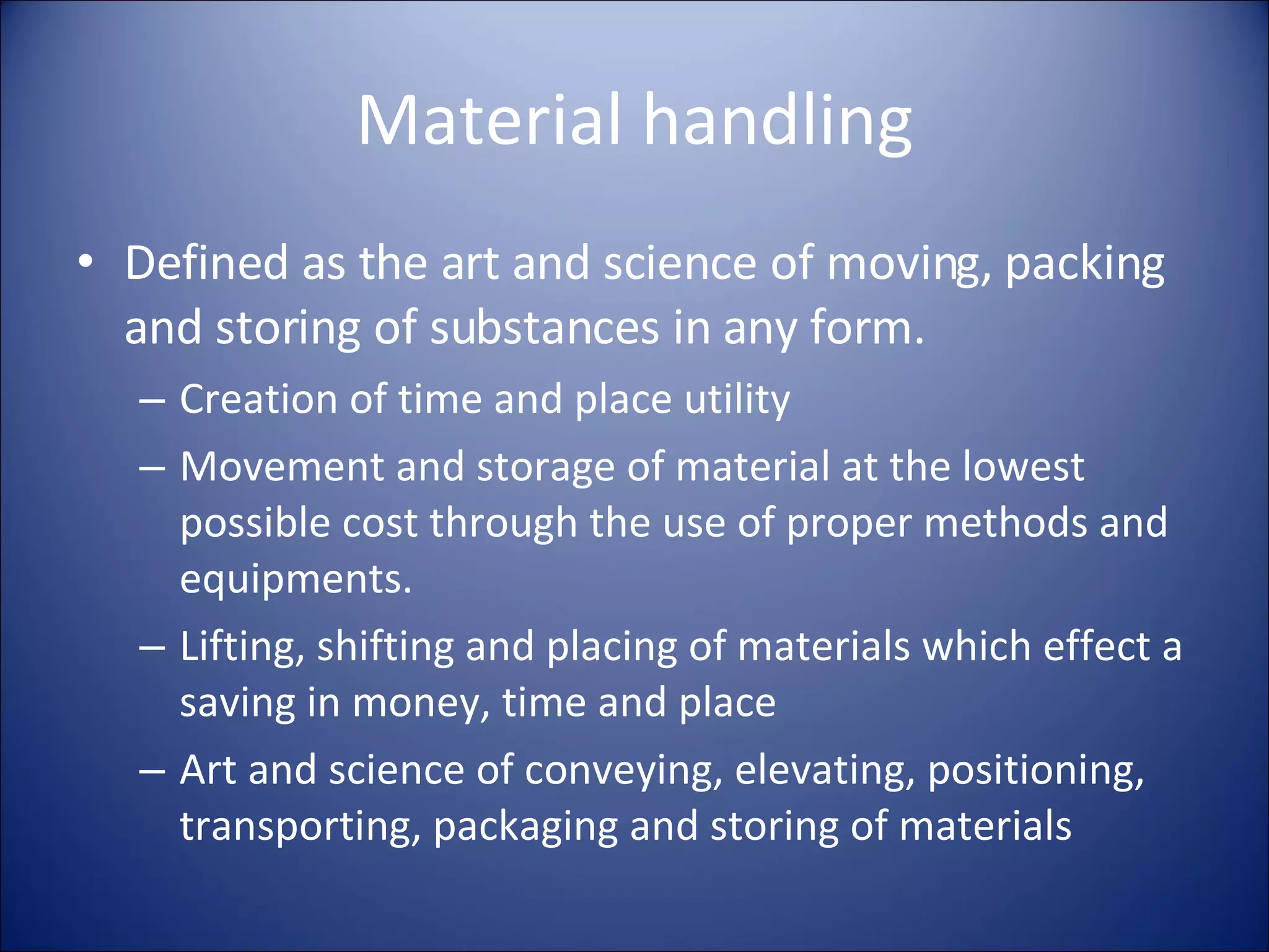 Material Handling | PPT