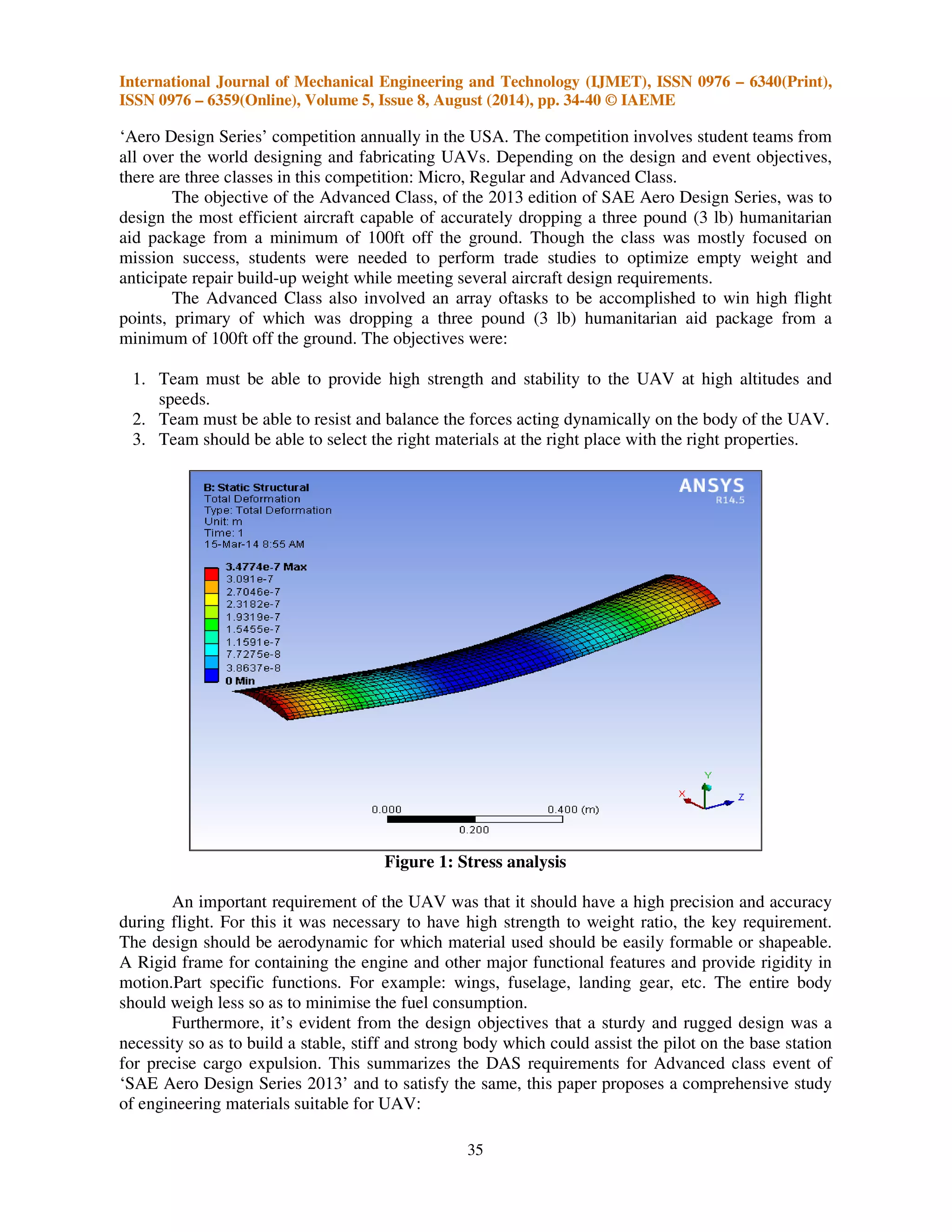 MATERIAL SELECTION FOR UNMANNED AERIAL VEHICLE | PDF