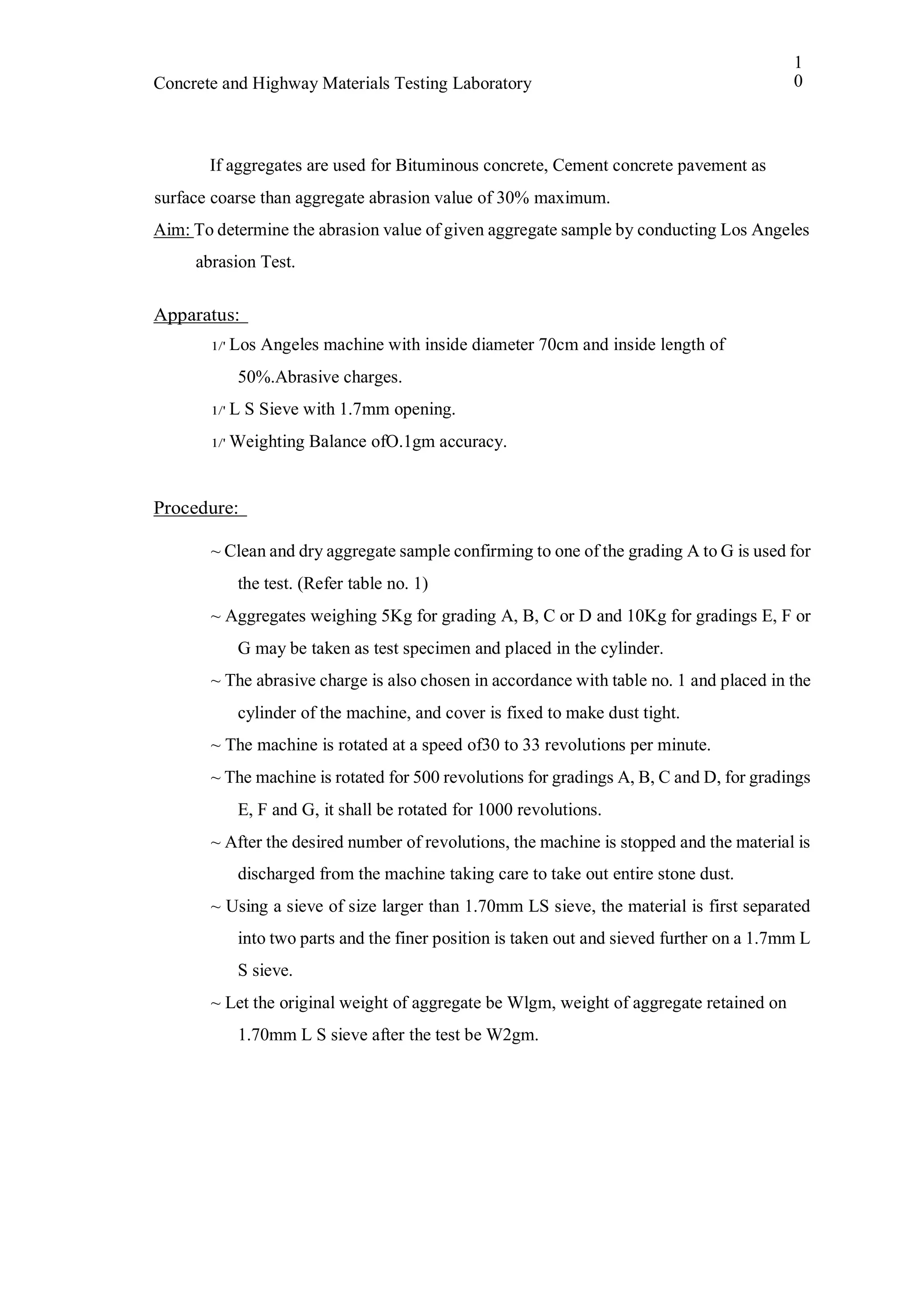 Material testing-lab-manual PRC I manual | PDF