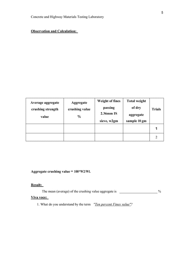Material Testing Lab Manual Prc I Manual Pdf