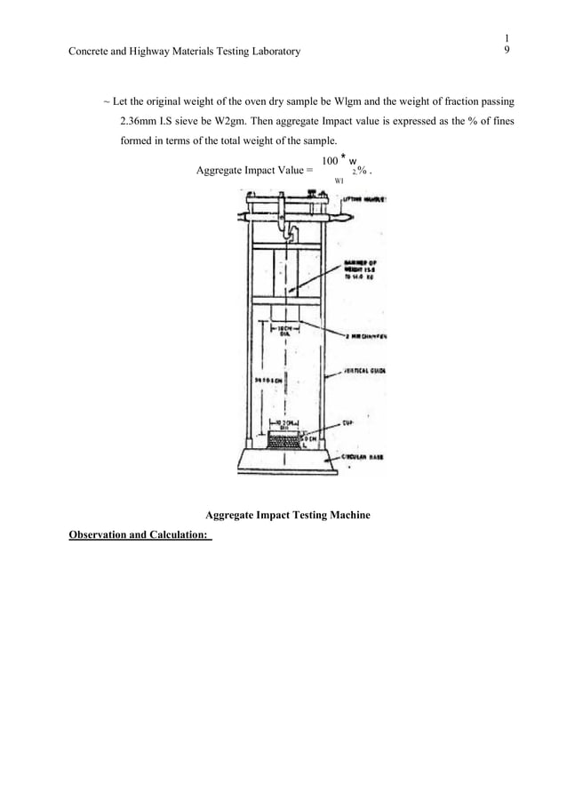 Material testing-lab-manual PRC I manual | PDF