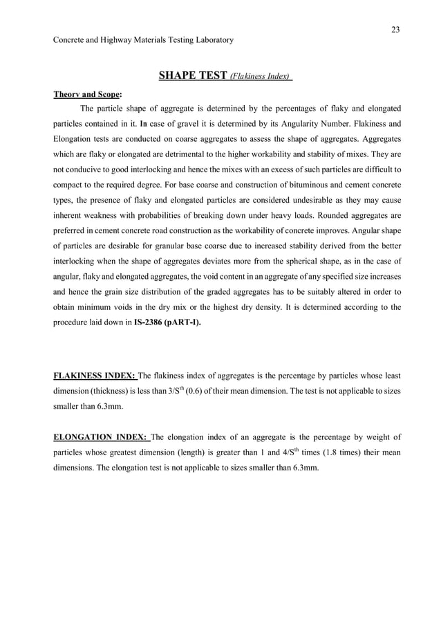 Material testing-lab-manual PRC I manual | PDF