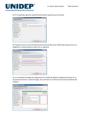 Tutorial de instalacion de sql-server 2012 en windows 7 y 8.1 | PDF