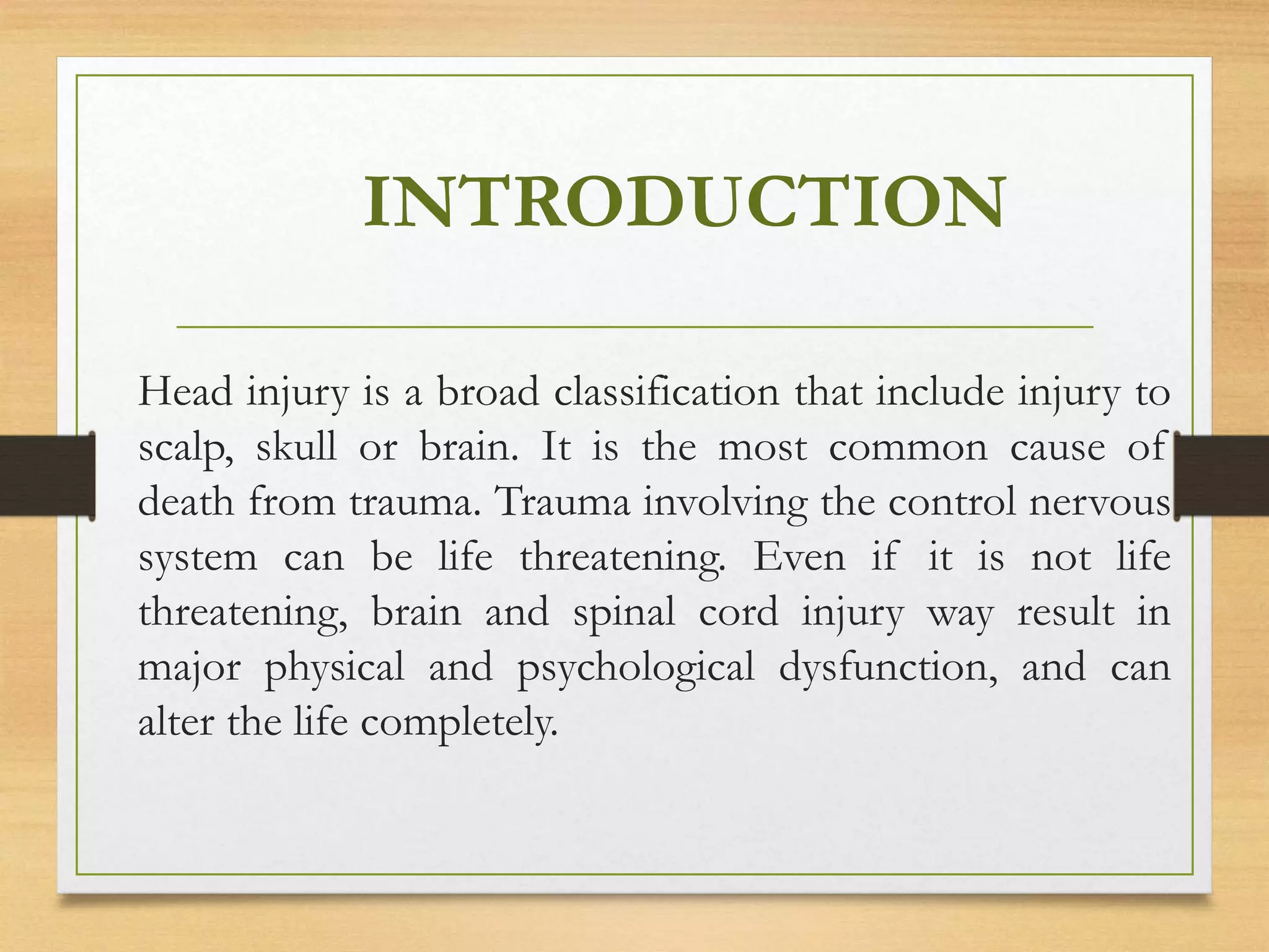 Head injury and nursing management | PPTX