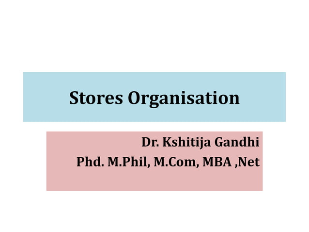 Stores Organisation | PPTX | Retail Industry | Industries