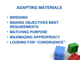 Material adaptation | PPT