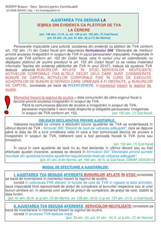 Ajustarea TVA dedusa la iesirea din evidenta ca platitor de TVA la cerere | PDF