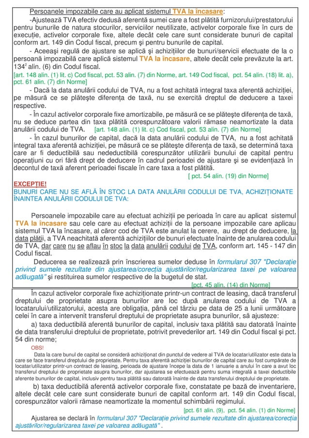 Ajustarea TVA dedusa la iesirea din evidenta ca platitor de TVA la cerere | PDF