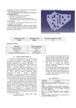 Material and structure optimization and value engineering applied to ...