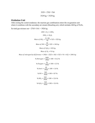 solved Material balance on nitric acid plant. | DOCX