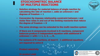 Episode 62 : MATERIAL BALANCE FOR REACTING SYSTEM | PPTX