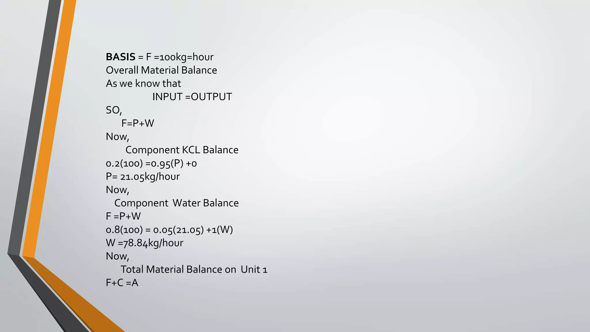 Material balance for multiple units without chemical equation | PPT