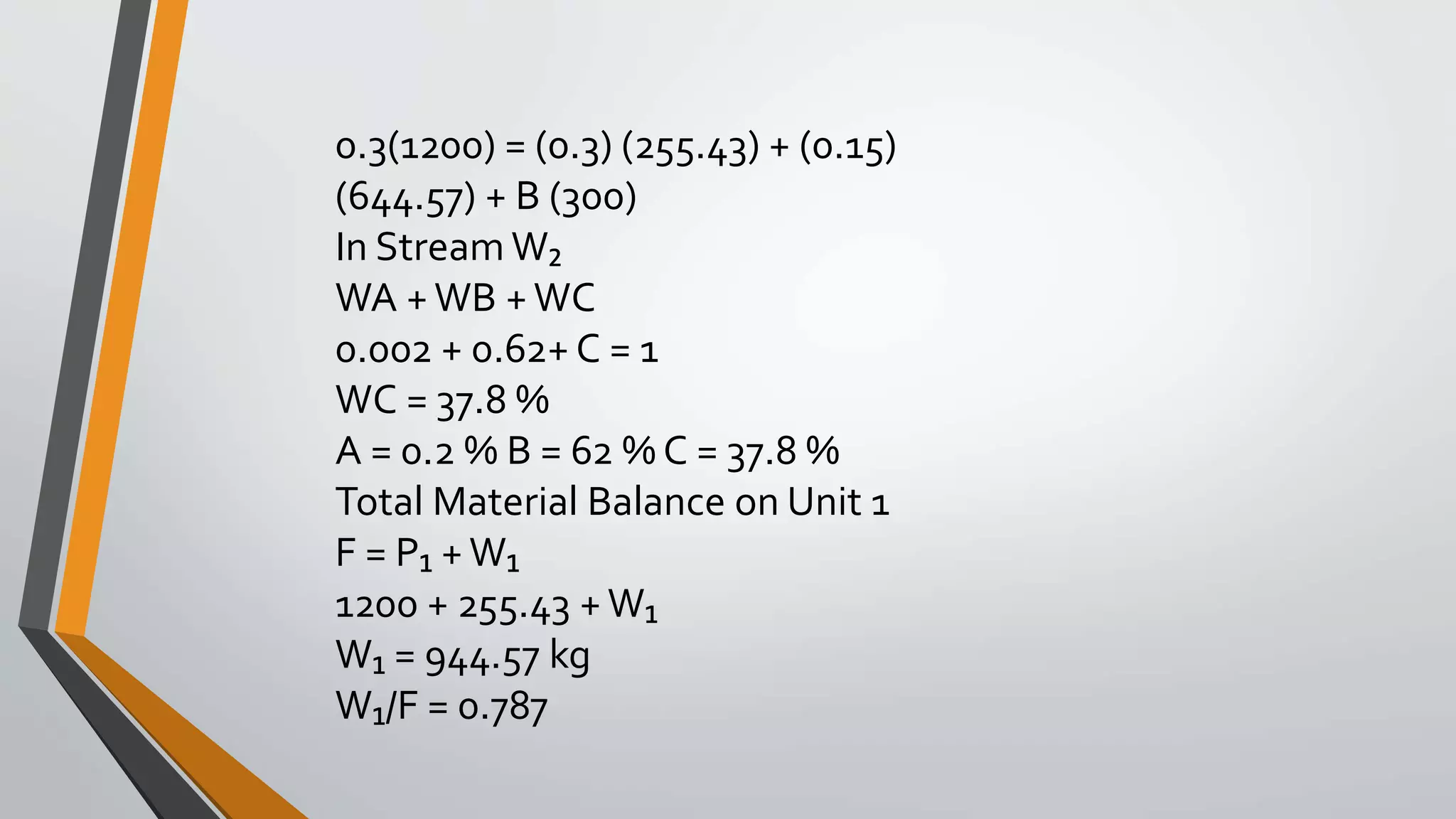 Material balance for multiple units without chemical equation | PPTX