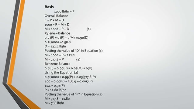 Material balance for multiple units without chemical equation | PPTX