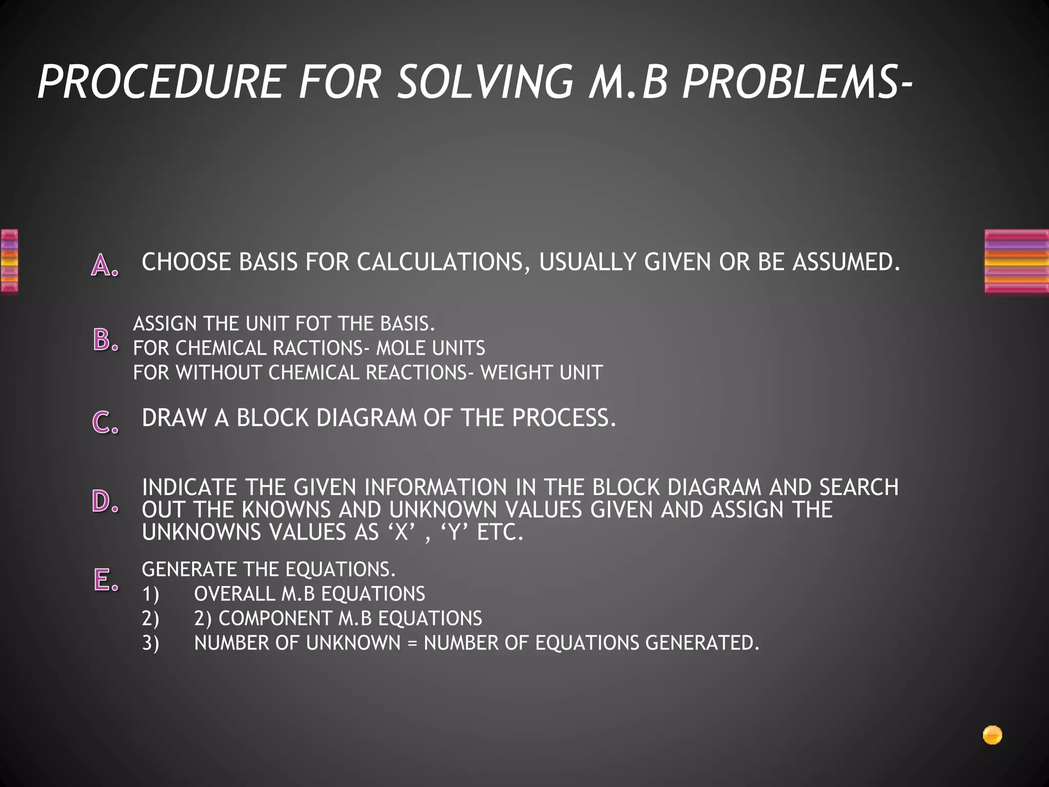 Material balances for chemical engineering | PPTX