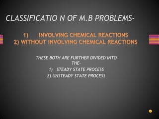 Material balances for chemical engineering | PPTX