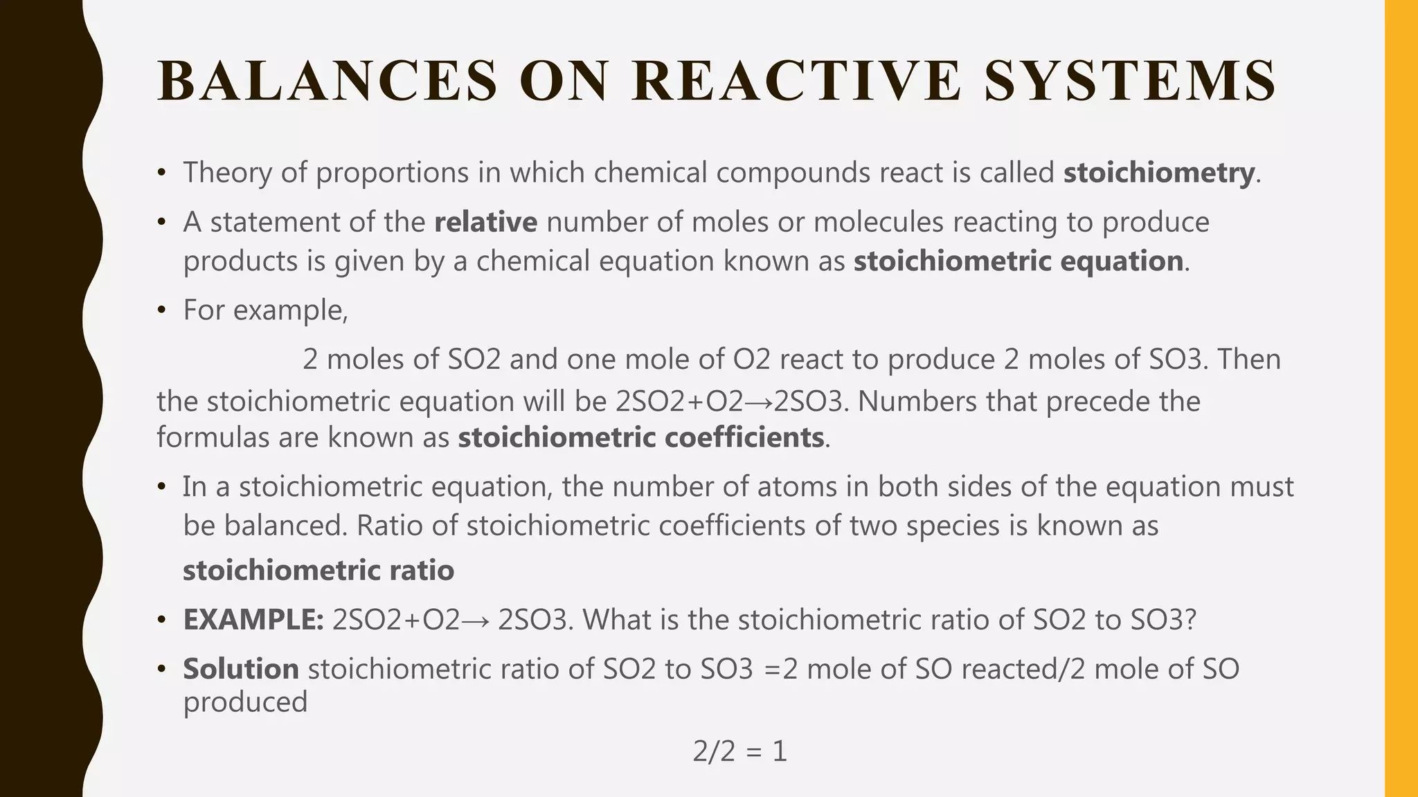 Material balance with chemical reaction | PPTX