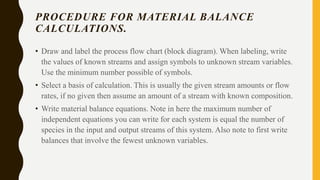 Material balance with chemical reaction | PPTX
