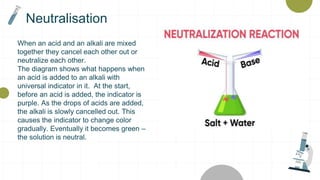 Material changes, Acids, AlKali, neutralization reaction | PPTX