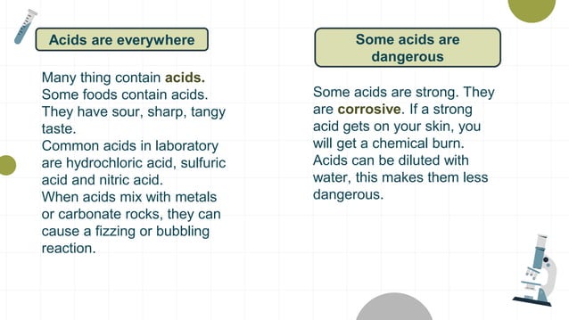 Material changes, Acids, AlKali, neutralization reaction | PPTX | Chemistry | Science