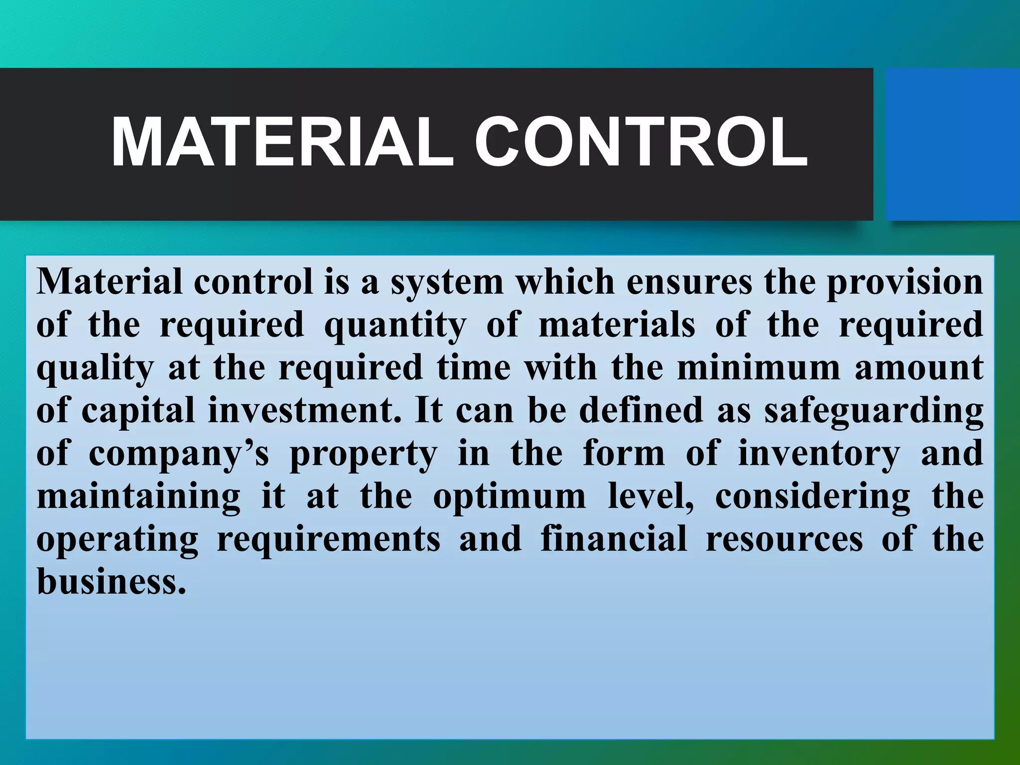 Material control | PPTX